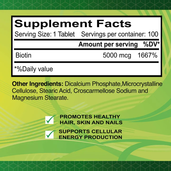 Alfa Biotin 5000 Mcg Tablets 100 PC | Vitamin Pharmacy Qatar