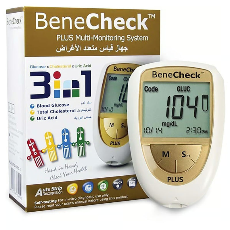 Benecheck Plus Multi Monitoring System(Uric Acid, Glucose, Cholesterol)