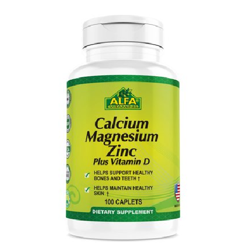 Alfa Calcium Magnesium Zinc Plus Vitamin D-100 Caplets | Qatar