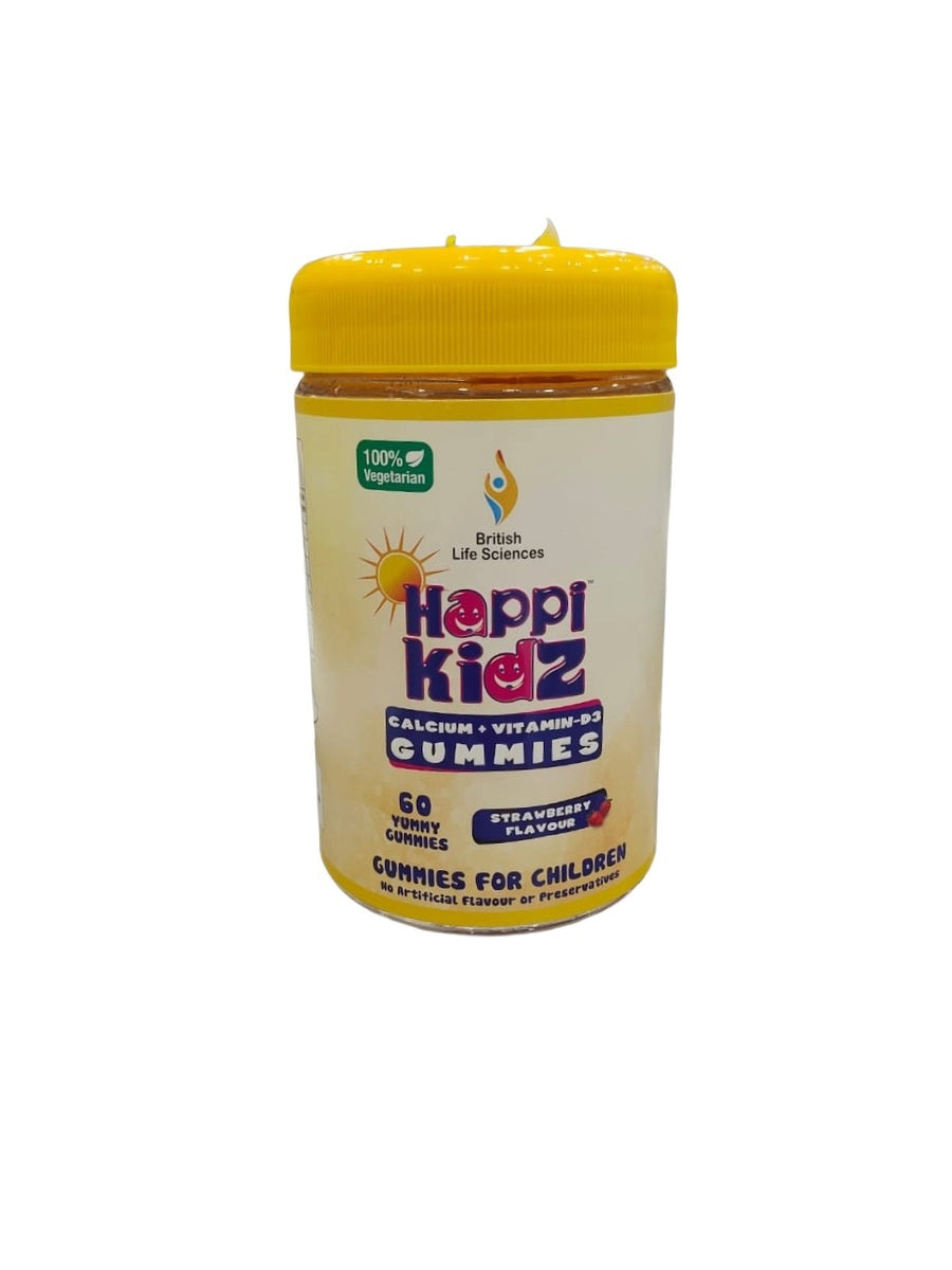 Happi Kidz Calcium & Vitamin D3 Gummies For Kids 60's