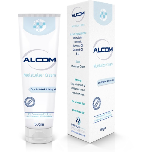 Alcom Moisturizing Cream For Dry Irritated & Itchy Skin - 50g | Qatar